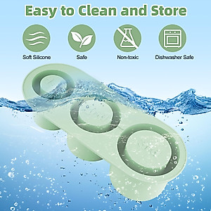 Tcamp Ice Cube Tray for Stanley Cup 30-40 oz Tumbler Cup Ice Mold, Silicone Ice Tray With Lid and Bin for Chilling Cocktails, Whiskey, Drinks, Coffee, Easy Fill and Release Ice Maker (Green)