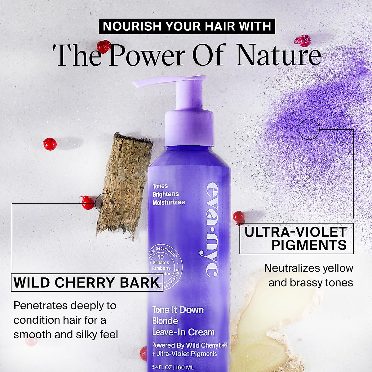 EVANYC Leave-In Hair Cream for Blonde Hair, 5.4 Fl Oz - Leave In Conditioner Helps Eliminate Brassy Yellow Tones, No-Rinse Toner