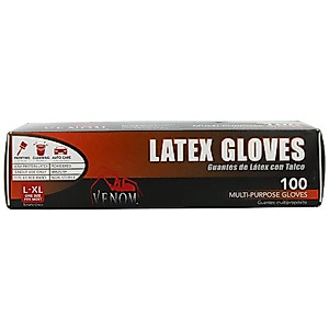 Medline Venom Powdered Latex Multi-Purpose Disposable Gloves, One-Size, 100 Count