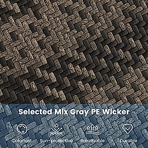 Tangkula Wicker Sling Chair Outdoor, Patio Deck Chair with Rattan Seat, Metal Frame, Armrests, Portable Folding Beach Chair for Porch, Poolside, Balcony, Garden