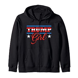 Trump Girl Reelect Donald Trump 2020 45 Pro Trump Gift Zip Hoodie