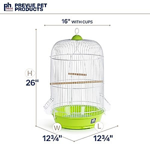 Prevue Hendryx SP31999G Classic Round Bird Cage, Green,1/2"