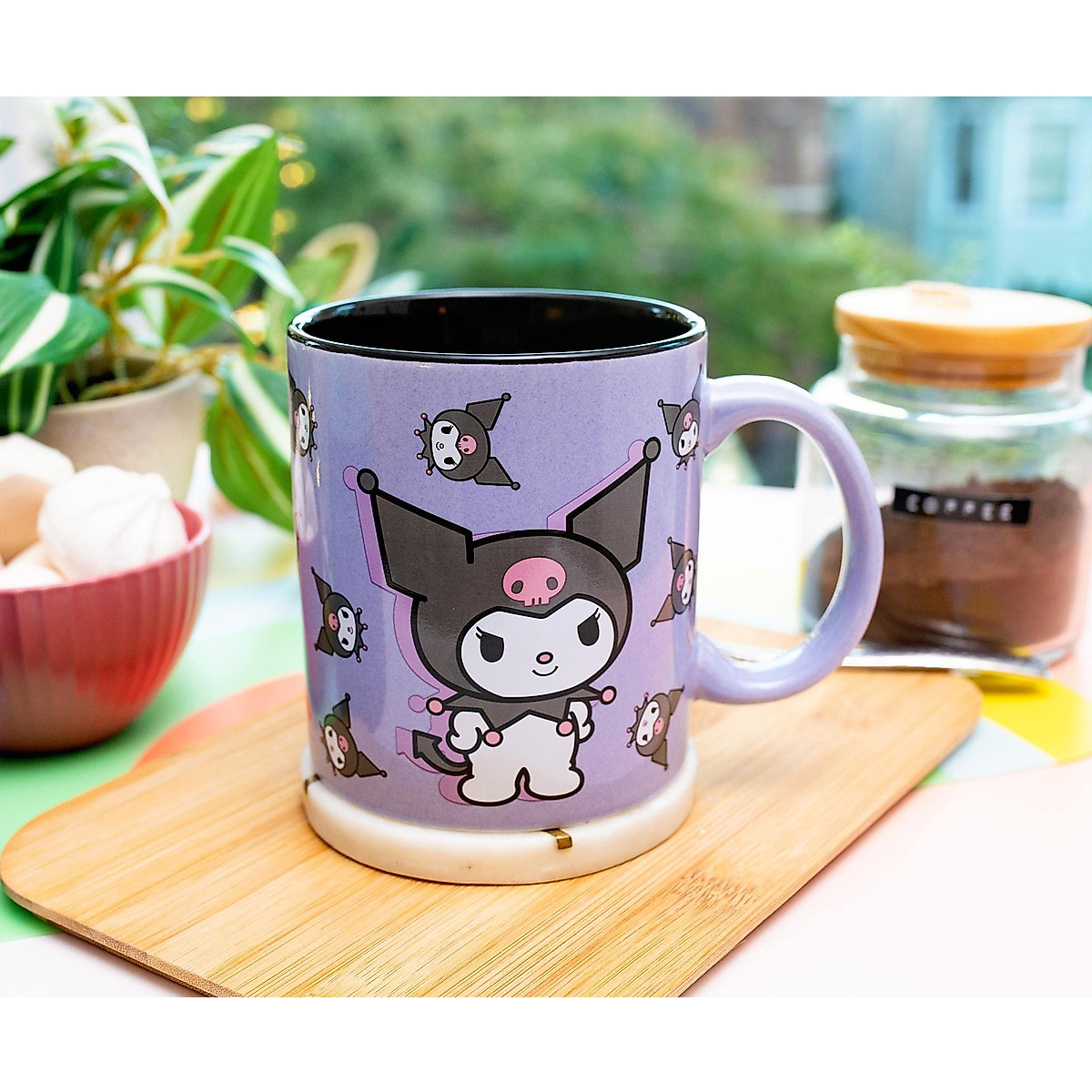 Toynk Sanrio Hello kitty and friends Kuromi Purple Ceramic Mug | Holds 20 Ounces