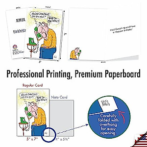 NobleWorks - 1 Happy Birthday Card with Funny Cartoons - Mature Humor Notecard with Envelope, Celebrate Birthdays - Urology Department C7262BDG