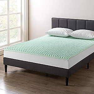 Best Price Mattress 2 Inch Egg Crate Memory Foam Mattress Topper with Calming Aloe Infusion, CertiPUR-US Certified, Twin XL,Green