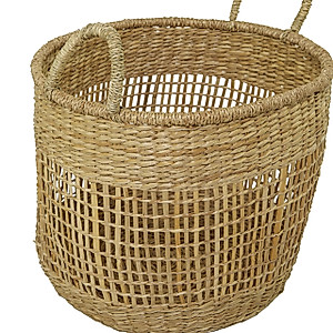 Deco 79 Bohemian Seagrass Storage Basket, 3 Pieces CONVENIENTLY Sized, Brown