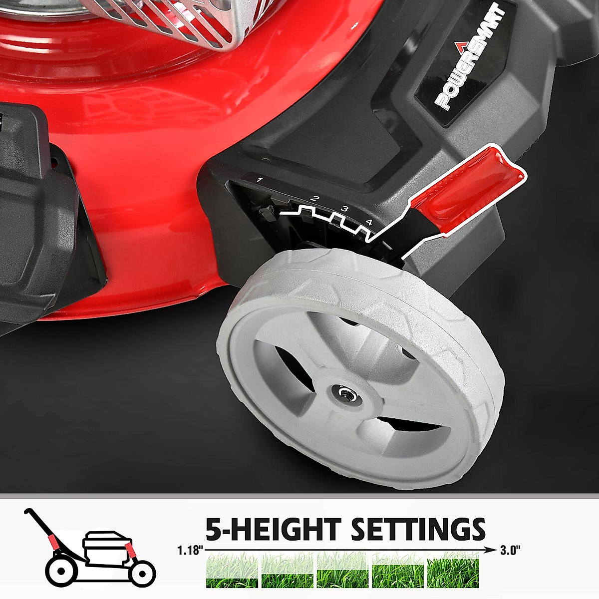 PowerSmart Gas Lawn Mower 21-Inch Self Propelled with 170cc Engine 3-in-1 Walk Behind DB2321SR