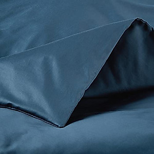 Amazon Aware 100% Organic Cotton 300 Thread Count Duvet Cover Set - Navy, Full/Queen