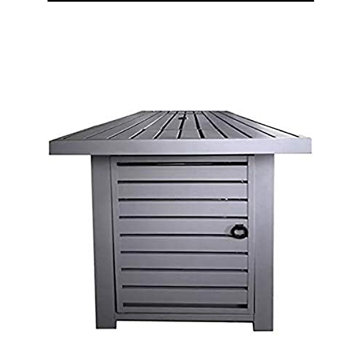 LSI Rectangle Steel Propane Fire Pit Table for Outside Patio,Home,Garden,Backyard,Outdoor Fireplace | Auto-Ignition | Hideaway Tank Holder (54 Inch, Grey)