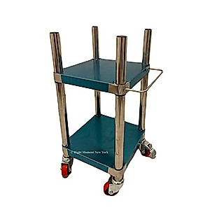 14"W Stainless Steel Commercial Rice Warmer Stand with Undershelf, Wheel and 2 Locks