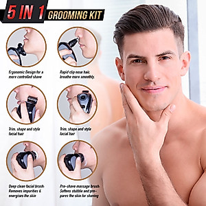 Head Shavers for Bald Men, Professional Head Shaver 5 in 1 Grooming Kit for a Perfect Bald Look, 4D Floating 5 Head Waterproof Cordless and Rechargeable