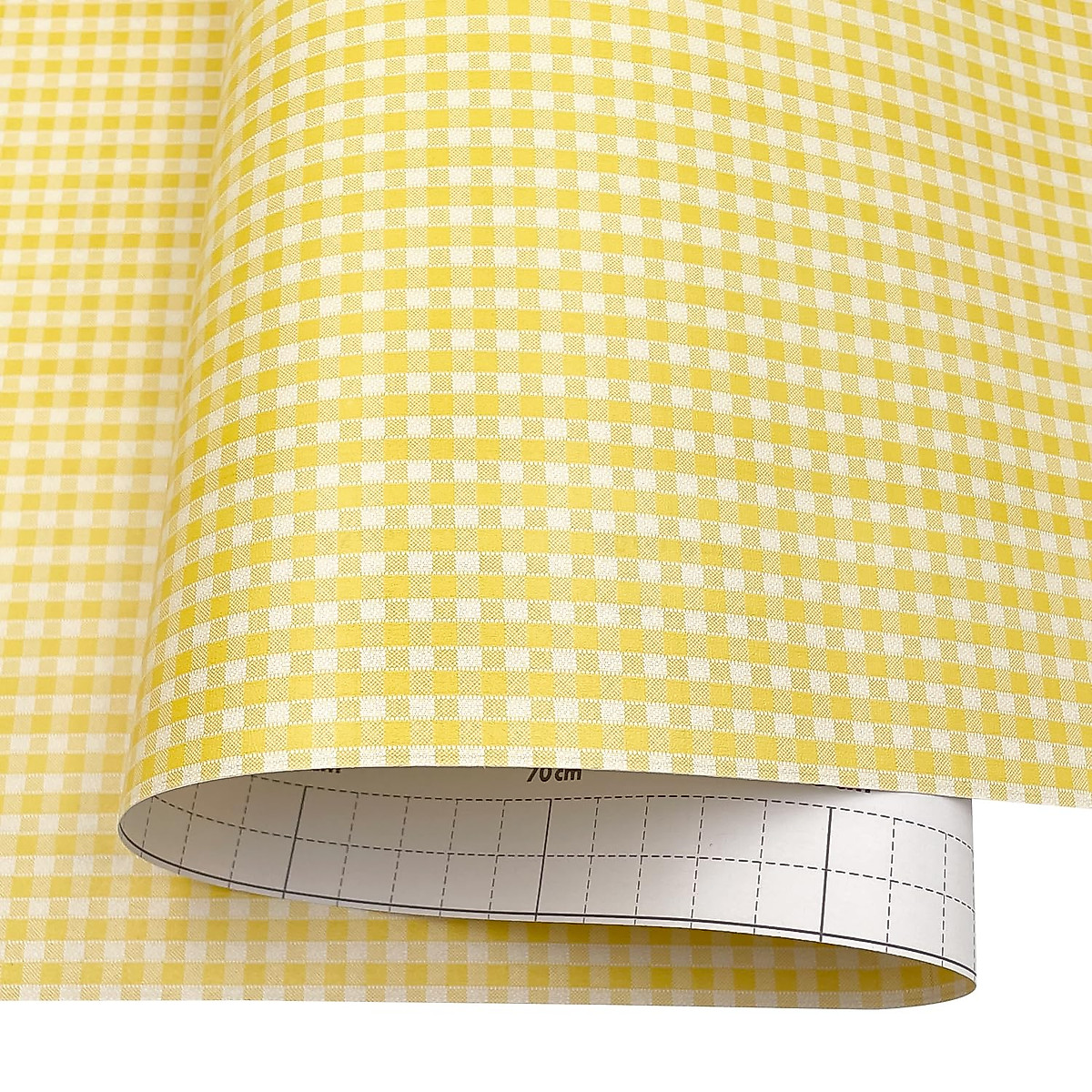 Yifely Yellow & White Checkered Plaid Furniture Paper Self-Adhesive Shelf Liner Base Cabinet Decor 17.7 Inch by 9.8 Feet