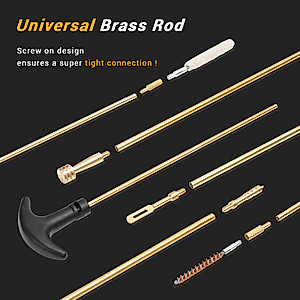 LUXHMOX 59-in-1 Universal Hunting Rifle Pistol Gun Cleaning Kit for All Shotguns - Carrying Case Including Cotton Mop, Bronze Brushes, Brass Jags, Brass Rods, Empty Oil Bottles (Black)