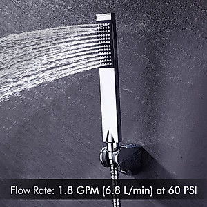 KES Brass Shower Head Hand-Held Shower Wand Handheld Shower Head with Hose Handheld Shower Holder Polished Chrome, LP135-CH