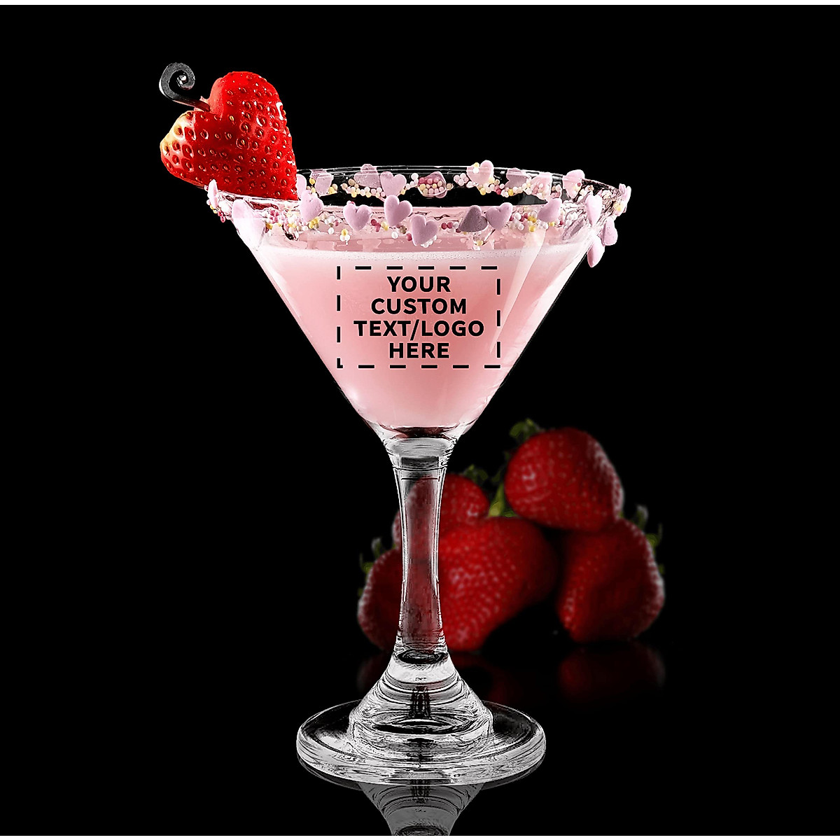 Custom Classic Martini Glasses 9.25 oz. Set of 50, Personalized Bulk Pack - Great for Cocktails, Wedding Favors, Party Favors, Events - Clear