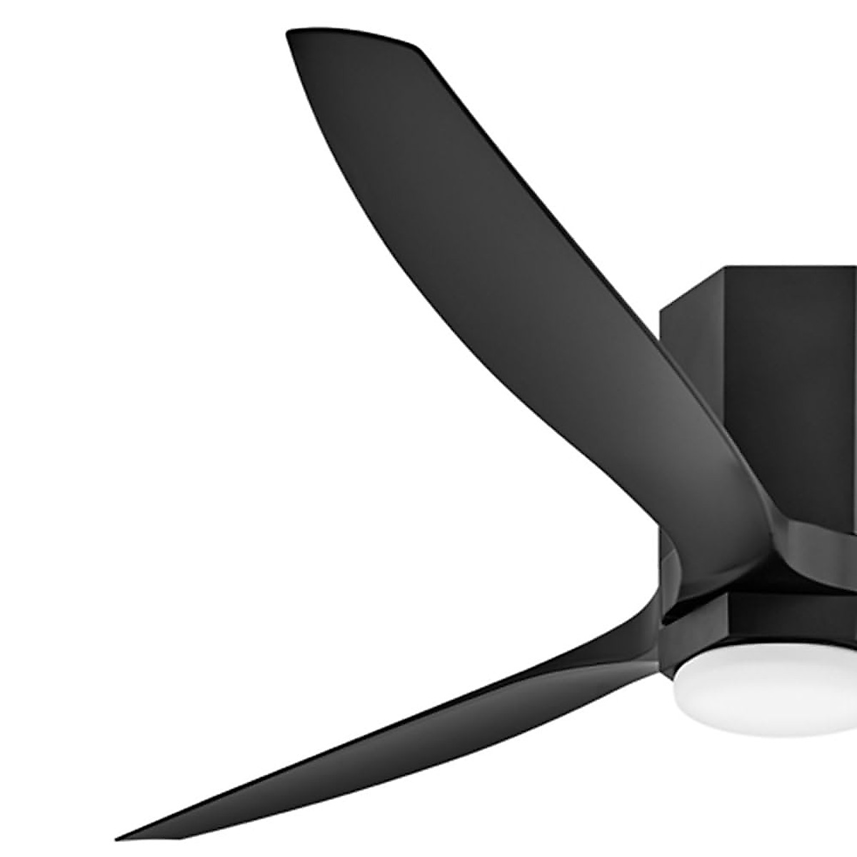 Hinkley Facet 60" Indoor/Outdoor LED Smart Flush Mount Ceiling Fan with Remote - Compact Hexagon-Shaped, Decorative, Modern Propeller, Matte Black