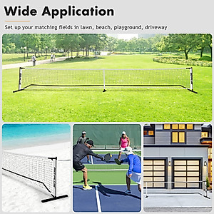 Goplus Portable Pickleball Net System, 22 FT Regulation Size Net W/Steel Frame, an 600D Oxford Fabric Carry Bag, Quick Set, All-Weather-Condition Pickleball Net for Indoor and Outdoor