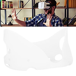 VR Glasses Silicone Protective Cover for Oculus Quest 2, Scratch Proof and Shock Resistance VR Headset Protective Shell Mask Accessories(White)