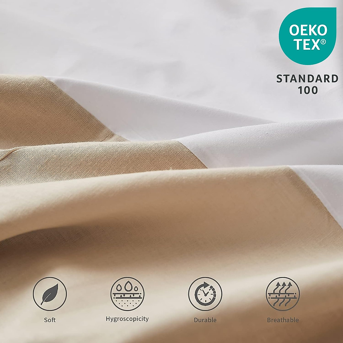 BISELINA French Linen Bed Skirt Split Corner with Button 14-Inch Tailored Drop Natural Flax Cotton Blend Basic Dust Ruffle Soft Cozy (14" King,Button Linen)