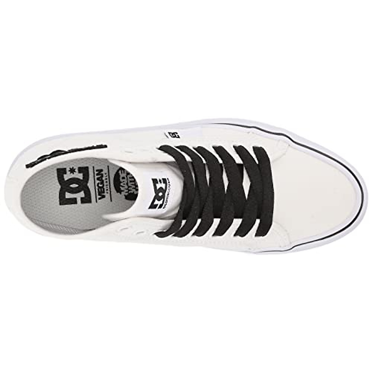 DC Women's Manual Hi Platform Skate Shoe, White/Black/Flower, 5