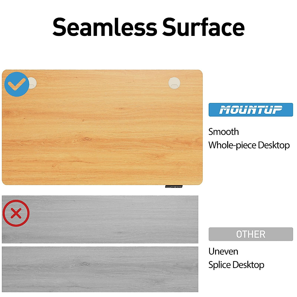 MOUNTUP Height Adjustable Electric Standing Desk - 48 x 24 Inches, Quick Assembly Sit Stand Desk with Memory Controller, Oak