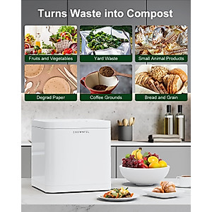3.3 Electric Kitchen Composter, Smart Countertop Compost Bin Indoor/Outdoor, Odorless Electric Composter for Kitchen, Turn Food Waste and Scraps into Dry Natural Fertilizer for Plants