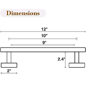 USHOWER 9-Inch Hand Towel Bar, Total Length 12 Inch Brushed Nickel Towel Rack Wall Mounted, SUS304 Stainless Steel Modern Home Decor Towel Holder for Bathroom.