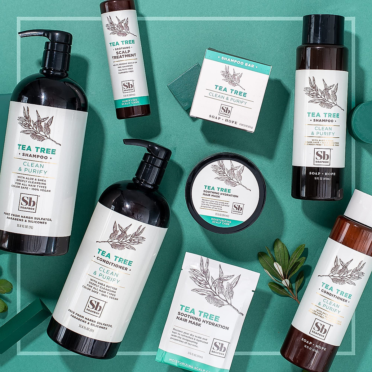 Soapbox Tea Tree Travel-Size Shampoo ? 3.3oz ? 6 Ct