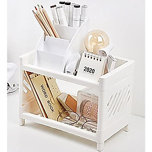 2-Tier Small Bathroom Organizer Countertop: Bathroom Counter Organizers Cabinet Vanity Storage Organizing Tray Cosmetic Standing Shelf Spice Rack for Kitchen Living Room Dressing Table White hegsymum