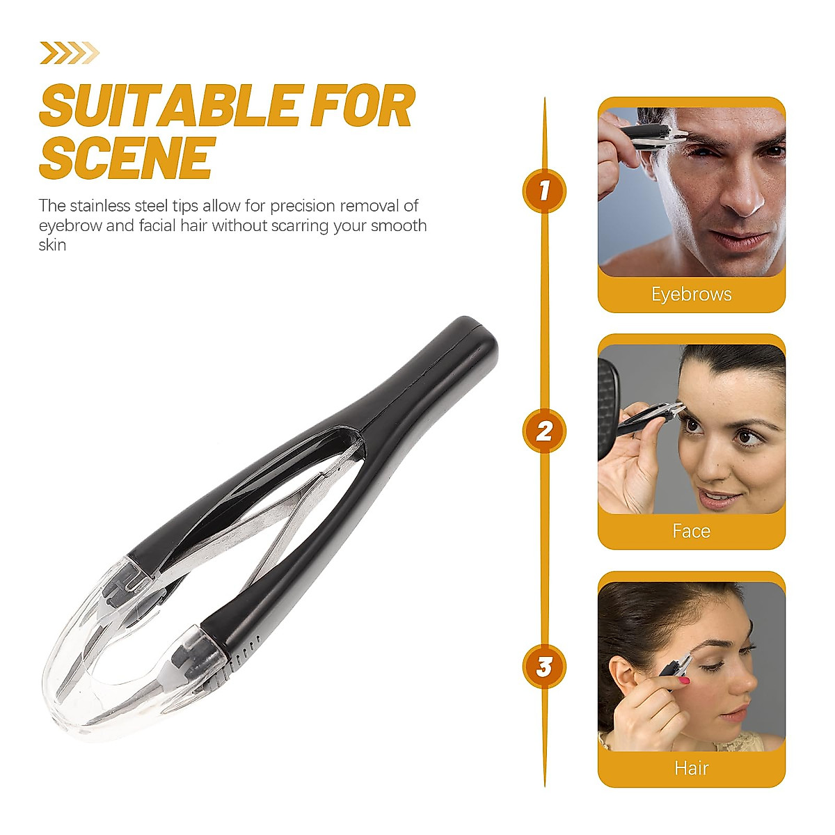 Lurrose Automatic Elastic Eyebrow Tweezer Retractable Tweezer for Eyebrow Removal (Color Random)