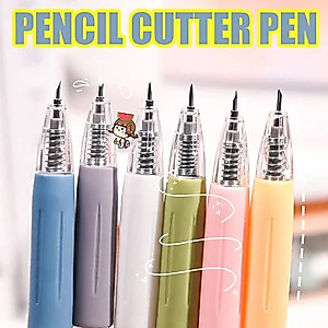 HYOIIO Cartoon Pattern Student Utility Knife Pen, 2023 New Craft Cutting Tool Paper Pen Cutter Knife Creative Retractable Precision Paper Cutting Carving Tools