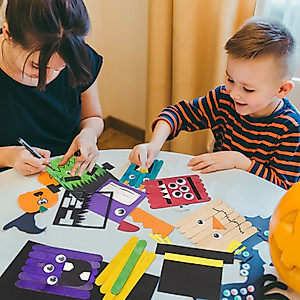 Porgaten Halloween Crafts Kits for Kids Unfinished Arts and Crafts Supplies DIY Halloween Toys Gifts Childrens Wood Craft Kits for Home School Classroom Halloween Activities