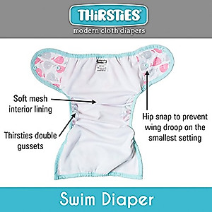 Thirsties Reusable Swim Diaper, Snap Closure, Palm Paradise Size One (6-18 lbs)