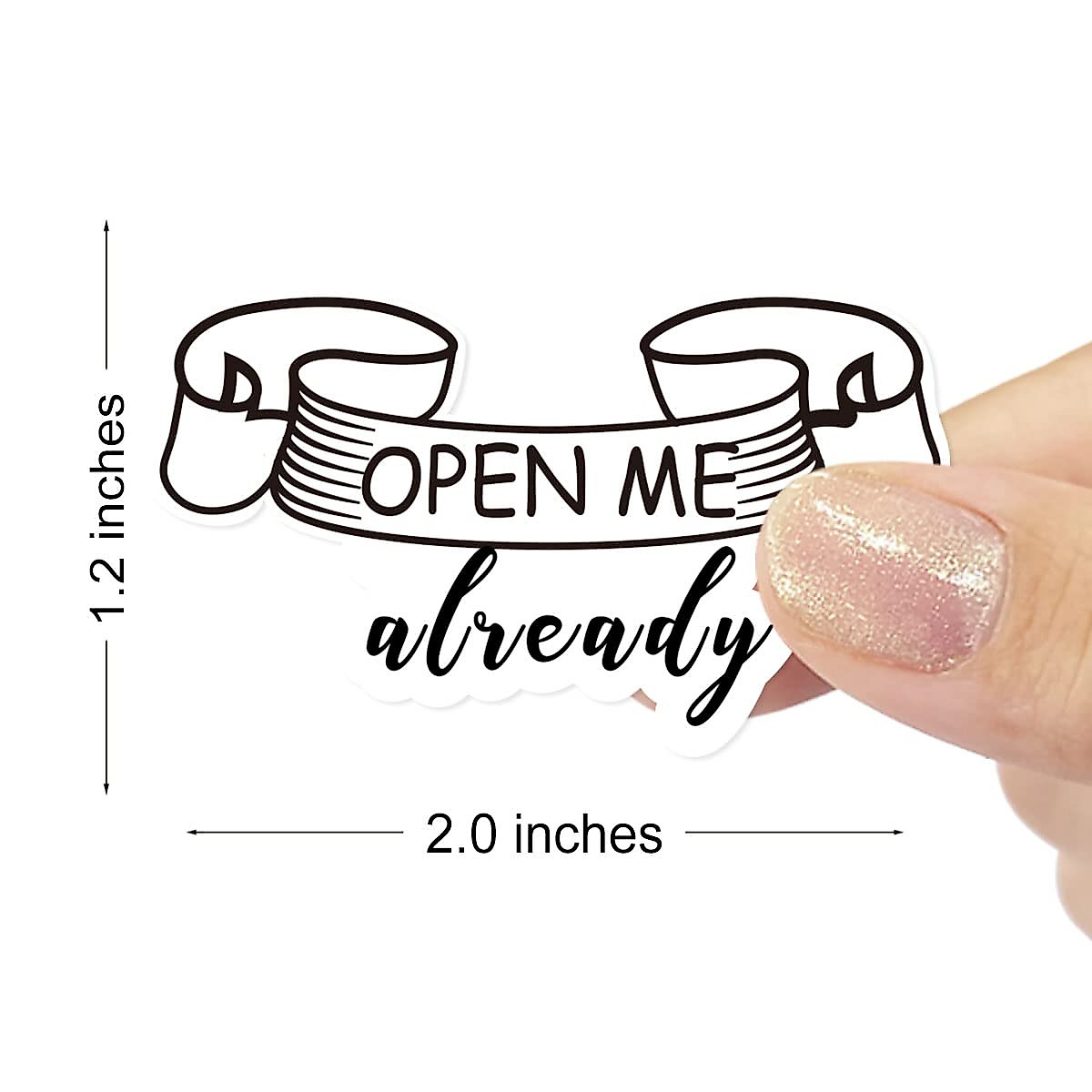Open Me Already Stickers,Thank You Stickers,Handmade Stickers,Small Shop Stickers,Envelopes Stickers for Small Business, Online Retailers,Handmade Goods,500 Labels Per Roll-Black White