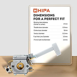Hipa RY08420 Carburetor for Ryobi BP42 RY08420A RY42BPEMC RY42WB Backpack Leaf Blower 308054093 900777005 308054079 Carb