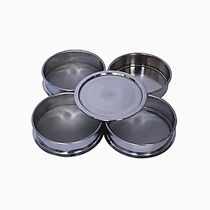 3 Pcs Lab Sieves，6 Inch Diameter Test Sifter with Tray and lid
