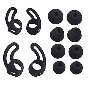 Zotech Replacement Earpads Eartips Earbuds Ear Hooks for Beats Flex Urbeats BeatsX Beats Tour. Soft Wing Tips 2 Size 2 Pairs & Ear Tips 4 Size 4 Pairs (Black)