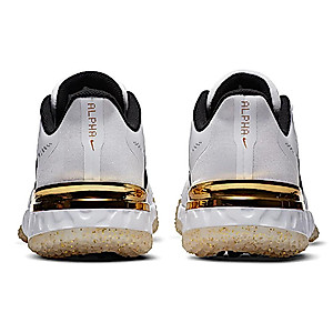 Nike Men's Alpha Huarache Elite 3 Premium Turf Baseball Shoes (10 US, White/Metallic Vivid Gold/Black)