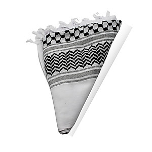 Generic Traditional authentic middle eastern Keffiyeh Scarf - Classic Black & White Headwrap