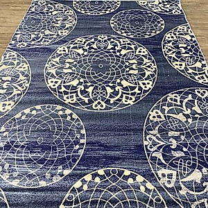 LUXE WEAVERS Cambridge 4073 Blue 8x10 Mandala Rug
