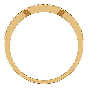 0.25 ct Round Cut Clear Simulated Diamond 14k Yellow Gold Stackable Wedding Engagement Promise anniversary Band Sz 8.25