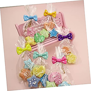 Gift Bag Ties 100pcs Packaging Favor Bag Ties Metallic Cable Bow Ties Food Pack Gift Pack Food Sealing Tie Lollipop Cable Tie Candy Sealing Tape Rosy Lollipops Ties Tie