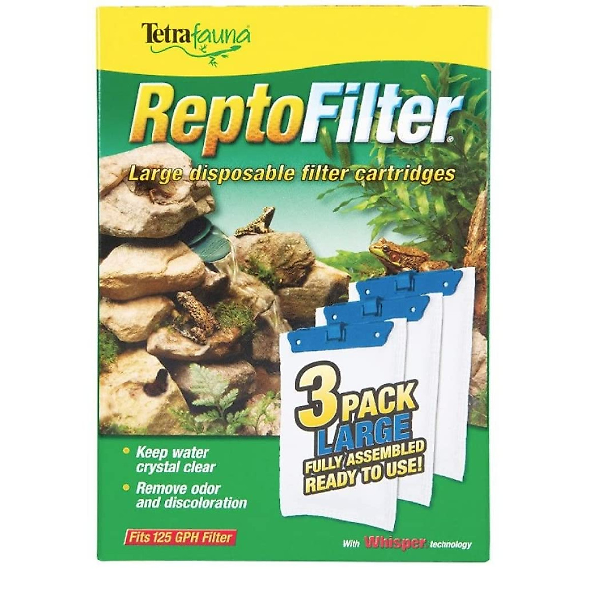 Tetra ReptoFilter Filter Cartridges, Large - 12 Total Cartridges (4 Packs with 3 per Pack)