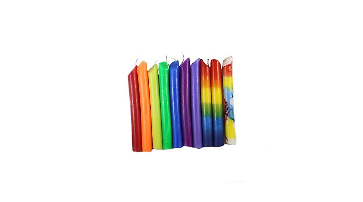 Candlestock Rainbow Drip Candles for Wine Bottles - 10 Pack