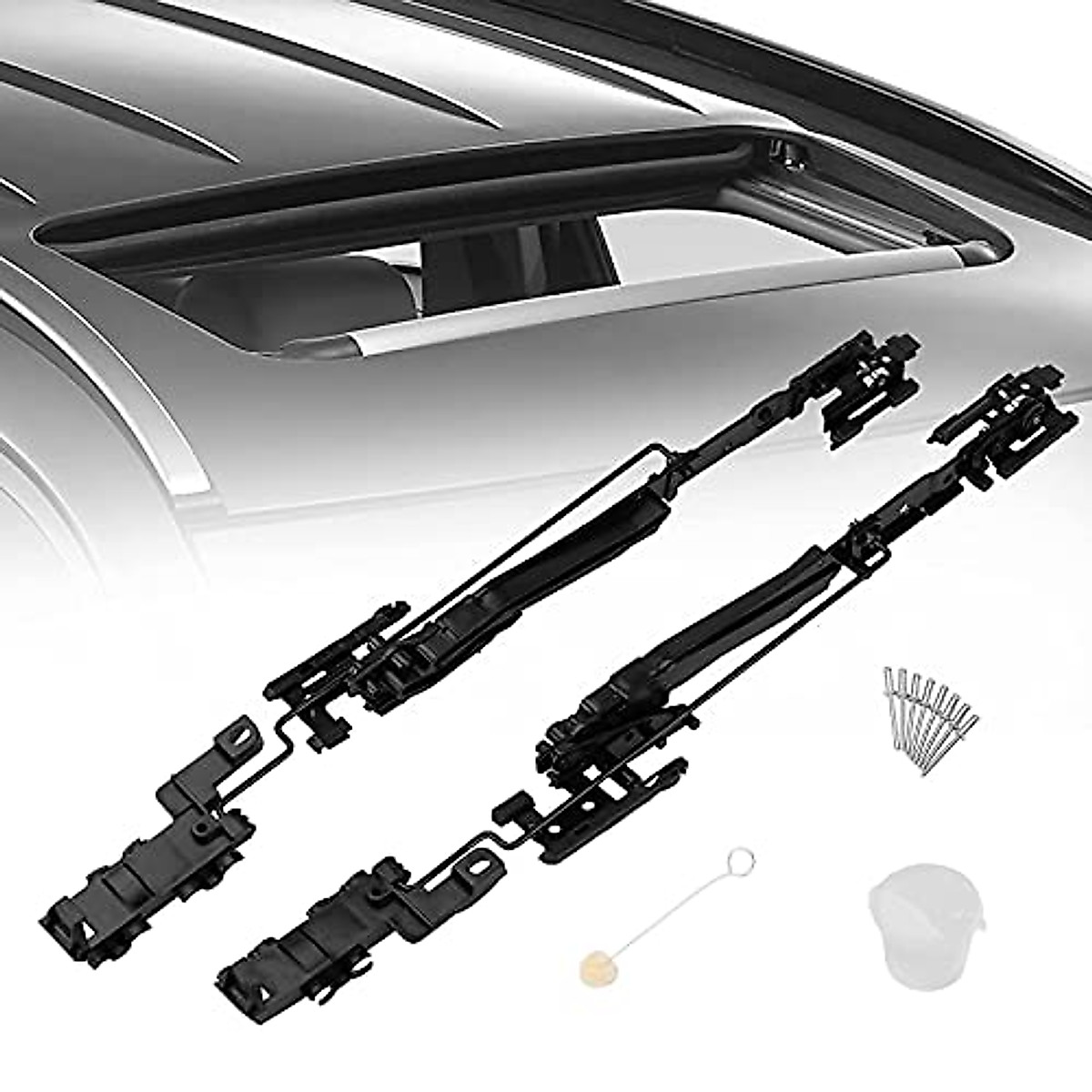 Sunroof Repair Kit Compatible with Ford F150/F250/F350/F450/Expedition Lincoln Navigator Mark LT Aftermarket Track Assembly Parts Replace# 02ESR1201ABK