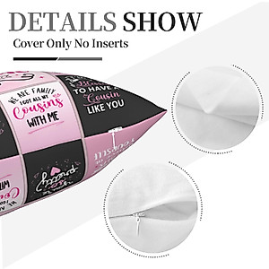 Christmas Cousin Gifts for Women, Xmas Gifts for Cousins Female, Best Cousin Gift from Cousin, Favorite Cousin Gifts for Girls, Cousin Birthday Gifts for Women Pillowcases 18" x 18"