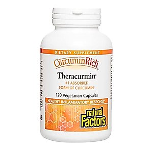 Natural Factors, CurcuminRich Theracurmin, 30 mg, Formulated for Superior Absorption, 120 Count (Pack of 1)