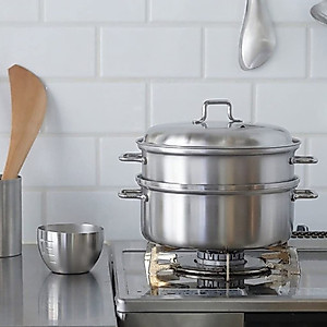 Stainless Steel Steamer Household Thickened Cooking Dual-purpose Pot Induction Cooker Suitable for Double-layer Steamer