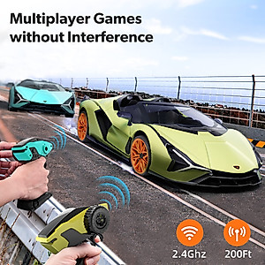 MIEBELY Lamborghini Remote Control Car, 1:12 Scale Lambo Rc Cars 7.4V 900mAh Officially Licensed 12Km/h Fast Toy Car with Led Light 2.4Ghz Model Car for Adults Boys Girls Birthday Ideas Gift - Green