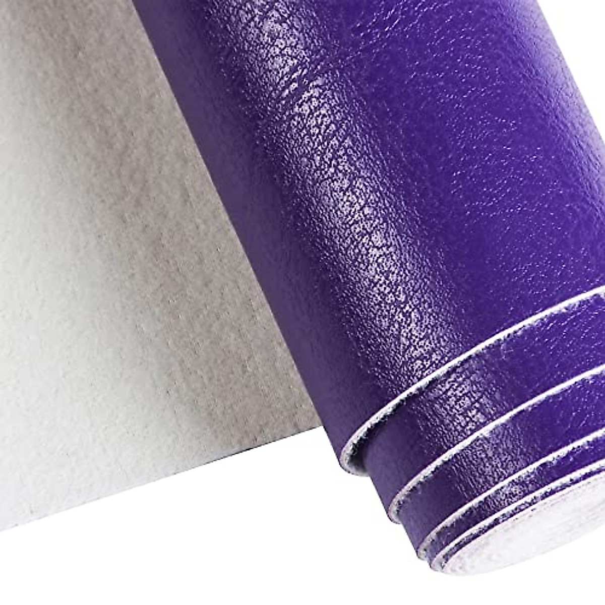 Faux Leather Sheets Rolls Solid Color 12"X53" Large Size,Natural Textured Smooth Surface PU Synthetic for Leather Earrings, Hair Bows, Sewing and Different DIY Projects (Purple)